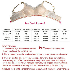 Women Everyday Bra for Mastectomy Silicone Breast Inserts (34B, Skin)