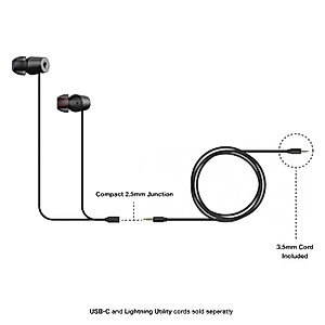 Koss Utility Cord USB-C Cable, Works Utility Series System, in-Line Microphone and Remote, Built-in 24-bit/96kHz DAC, Black