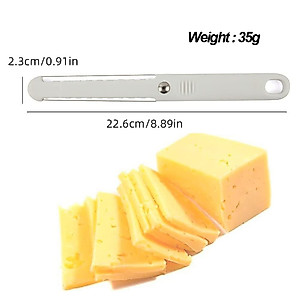 3 Pieces/Set Cheese Butter Slicer, Double Stainless Steel Wire Cheese Cutter Tool, Cheese Cutter Creates Thick and Thin Slices Fast, Cheese Knife Kitchen Cooking Baking Tools