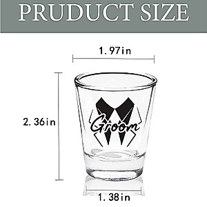 LADY & HOME Set of 7 Groomsmen Shot Glasses,Groom and Groomsman Shot Glasses for Bachelor Party Decorations and Favors,Groomsmen Gifts,Wedding Shot Glasses-1.75oz (Squiggle)