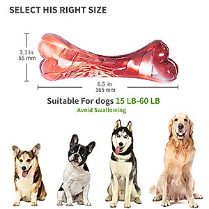 Dog Toys for Aggressive Chewers, Indestructible Durable Dog Chew Toys, Non-Toxic Food Grade Nylon Dog Bone Toy Reduces Boredom, Tested by Labrador, Golden Retriever, More Small Medium and Large Breed