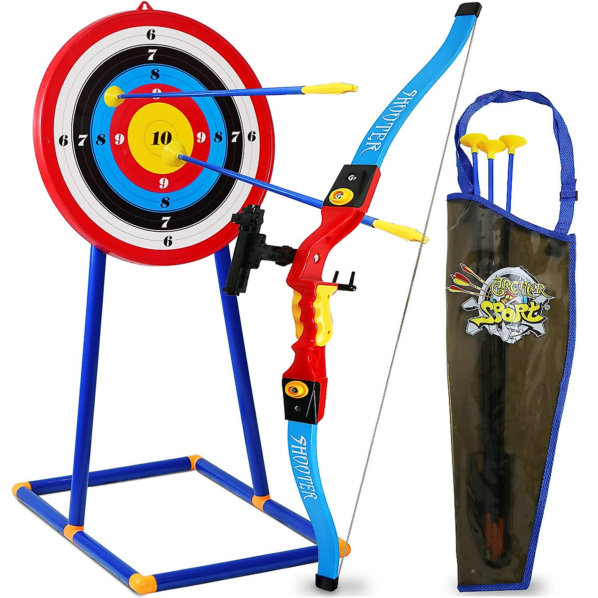 Kiddie Play Bow and Arrow for Kids Toy Archery Set with Target and Quiver Kids Toys Age 5, 6, 7, 8, 9 Years Old Boys and Girls