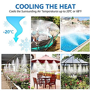 Misting Cooling System,Outside Water Misters for Outdoor Patio,80Ft(24M),Backyard Mist Hose Kits with Sprinkler Timer Yard,Lawn,Garden,Greenhouse,Fan,Umbrella,Canopy,Pool,Porch,BBQ Party Accessorie