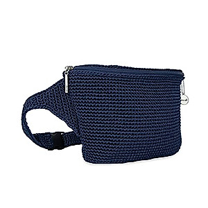 The Sak Caraway Adjustable Belt Bag in Crochet, Convertible Purse, Multi-Use Design, Navy