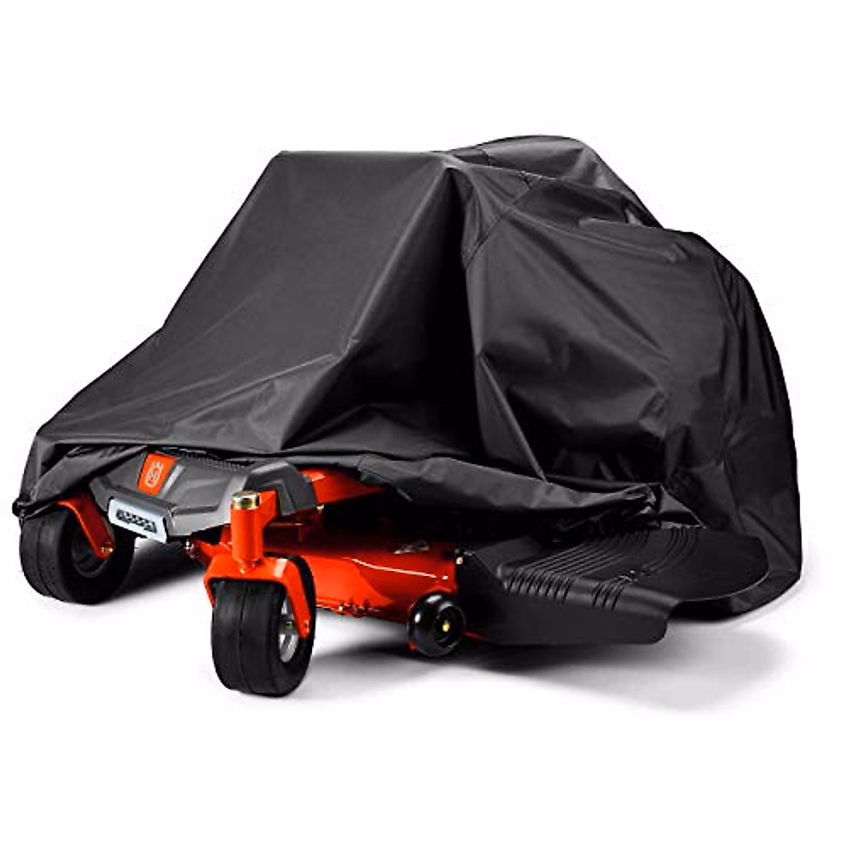 Zero-Turn Mower Cover, Universal Fit Heavy Duty 600D Polyester Oxford, Weatherpoof UV Protection with Windproof Buckle, Drawstring & Cover Storage Bag, Tractor Cover Up to 60" Lawn Mower Decks