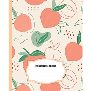 Cute Peach Composition Notebook: Wide Ruled Paper Notebook Journal