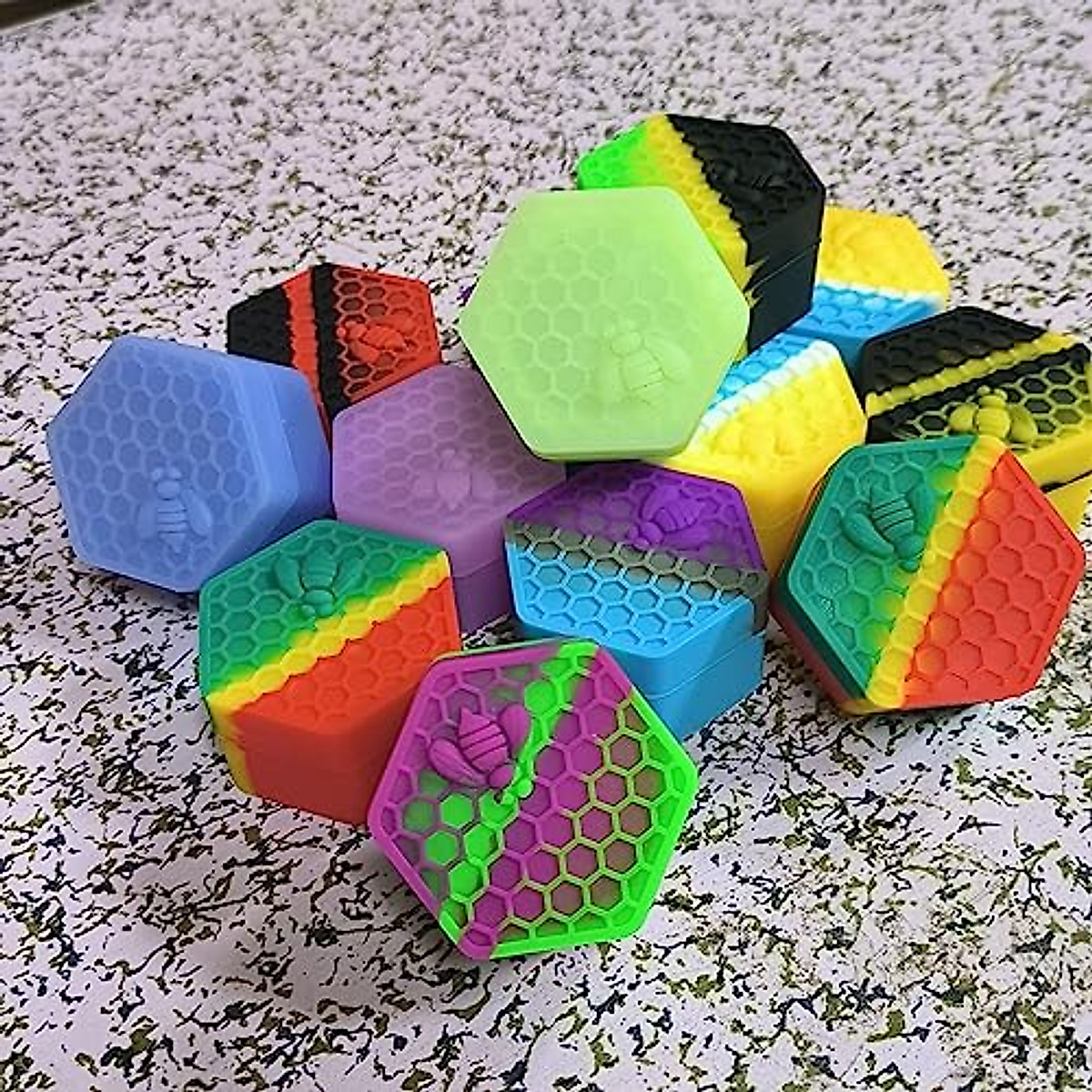 KUVIS 26ml Hexagon Silicone Containers Food Storage Jars Non-stick Multi-use Box (15)