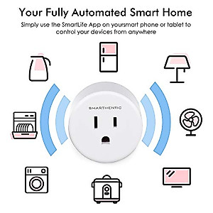 WiFi Plugs Smart Plug Outlet Extender, Timer Light Switch, Amazon Alexa Google Home Voice, APP and Remote Control, 2.4GHz Network, Electric Outlets, on Off Switch Bedroom Gadgets, Pack of (4)
