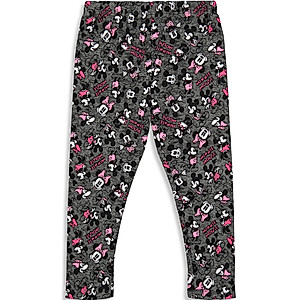 Disney Minnie Mouse Infant Baby Girls Crossover Fleece Hoodie and Leggings Outfit Set Pink Glitter 24 Months