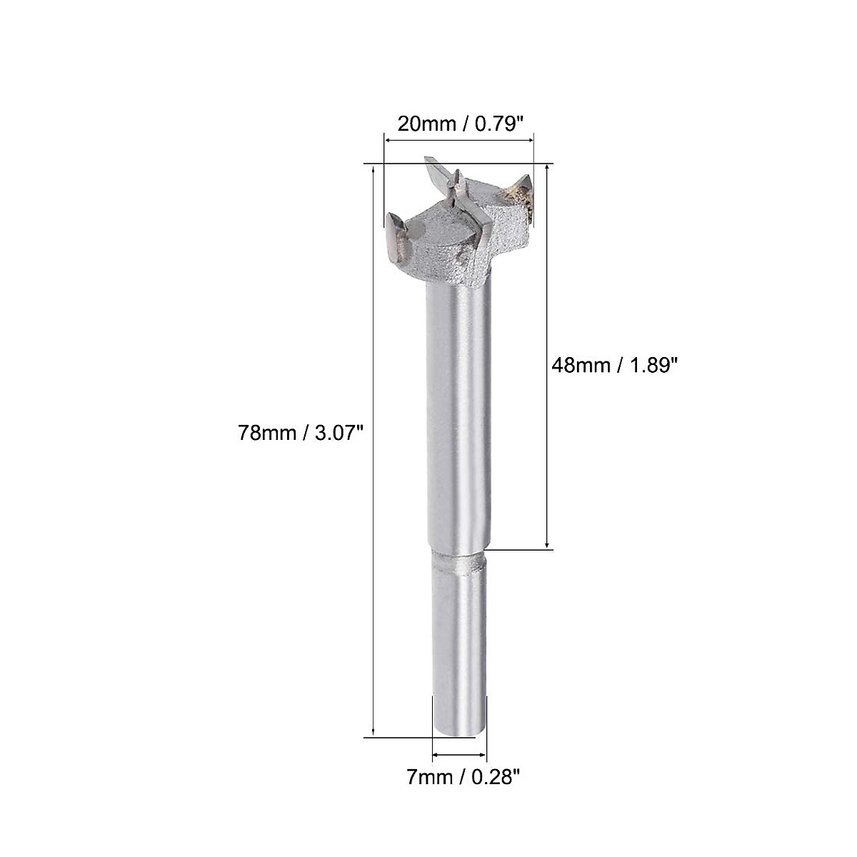 uxcell Forstner Drill Bits 20mm, Tungsten Carbide Wood Hole Saw Auger Opener, Woodworking Hinge Hole Drilling Boring Bit Cutter, 2pcs (Gray)