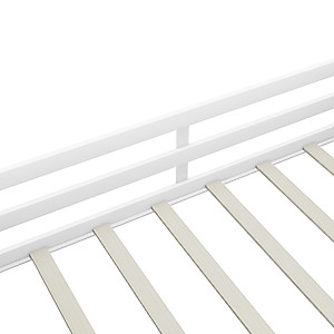 Harper & Bright Designs Kids Loft Bed with Movable Shelves, Wood Low Twin Size Loft Bed Frame with Decorative Guardrail Chalkboard, Storage, Ladder, for Girls Boys, White