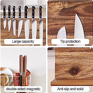 Magnetic Knife Holder Stand Including Strong Adhesive Tape, 4 Screws & Screw Driver, Strong Magnetic Knife Rack for Kitchen Organizing, Magnetic Strip Self Adhesive