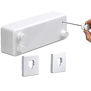 N/A Clothes Line Dryer Retractable Bathroom Accessories White Clothesline Rack Laundry Dryer Double Layer Stretch Tools