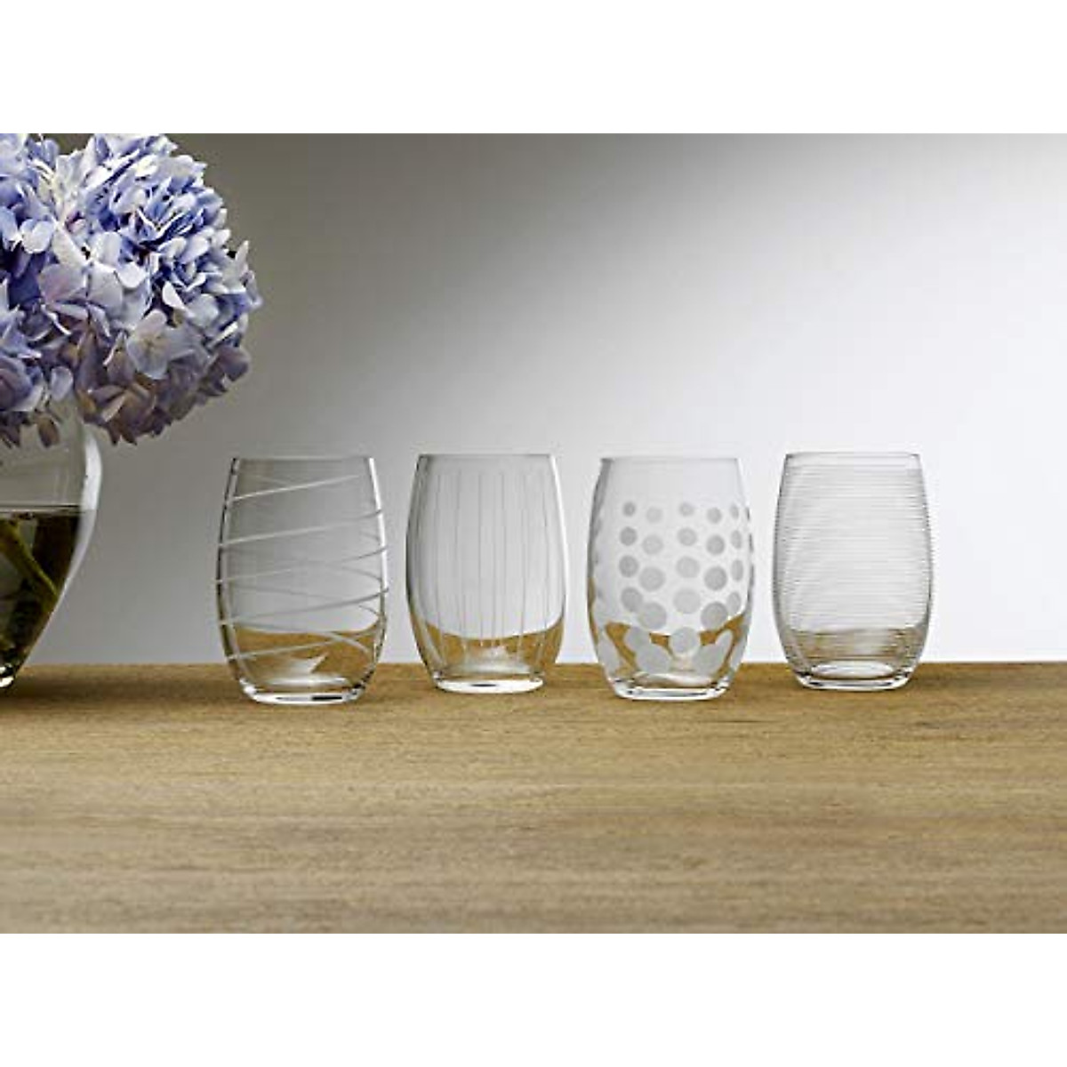 Mikasa Cheers Stemless Wine Glass, 17-Ounce, Set of 4, Clear