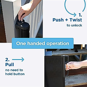 Retractable Baby Gate Perma Child Safety 41" Tall x 71” Wide, Mesh, For Stairs, Doorways, Dogs, Pets, Indoor, Outdoor, One-Handed Operation, Locking, Easy Install, Hardware Mount, Black
