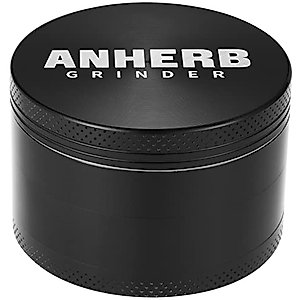AnHerb Spice Grinder 2.5 Inch, Metal, Black