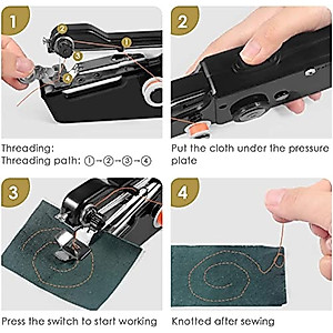 Lightweight and Easy Operated Cordless Handheld Sewing Machines for Beginners, Mini Hand Sewing Machine with Accessory Kit, Portable Sewing Machine for Home Quick Repairing and Stitch Handicrafts