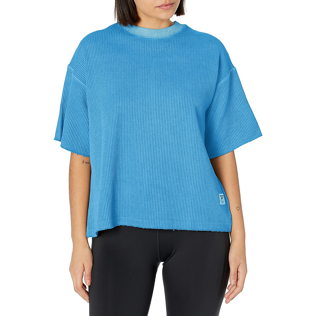 Reebok Women's Standard Tee, Essential Blue/Natural Dye, Medium