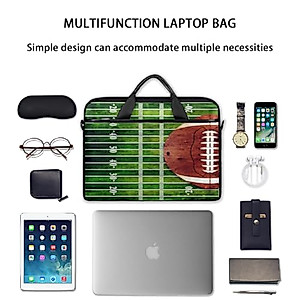 American Football Field Laptop Computer Bag Waterproof Shoulder Messenger Bag 13-15 inch Durable Laptop Tote Bag with Shoulder Strap Handle Lightweight Crossbody Briefcase