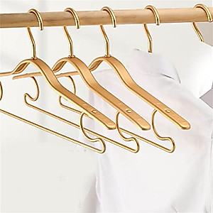 N/A 5-Pack Metal Hangers Aluminum Alloy Non-Slip Thickened Winter Coat Hangers Household Storage Hangers (Color : Gold, Size : 44.5 * 20.5cm)
