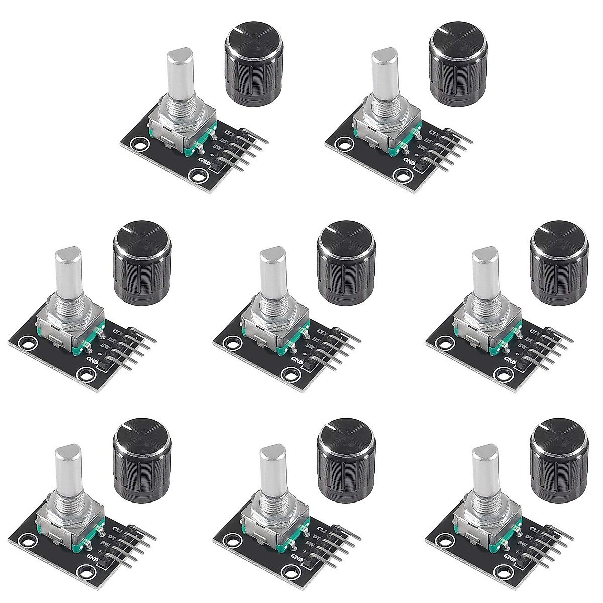 MELIFE 8pcs KY-040 Rotary Encoder Module Brick Sensor Development Board with Knob Cap DIY Kit for KY-040