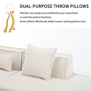 HZANHY 129" Modular Sectional Sofa Couch, L-Shape Upholstered Cloud Couch, Modern Minimalist Couches for Living Room, Deep Seat Corner Couch, Right Facing Chaise