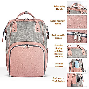 Lunch Backpack for Women, Insulated Cooler Lunch Box Laptop Backpack with USB Port for Women, Water Resistant Leak-proof Lunch Bag, College Computer Bookbag for Work Picnic Beach Fits 15.6 Inch