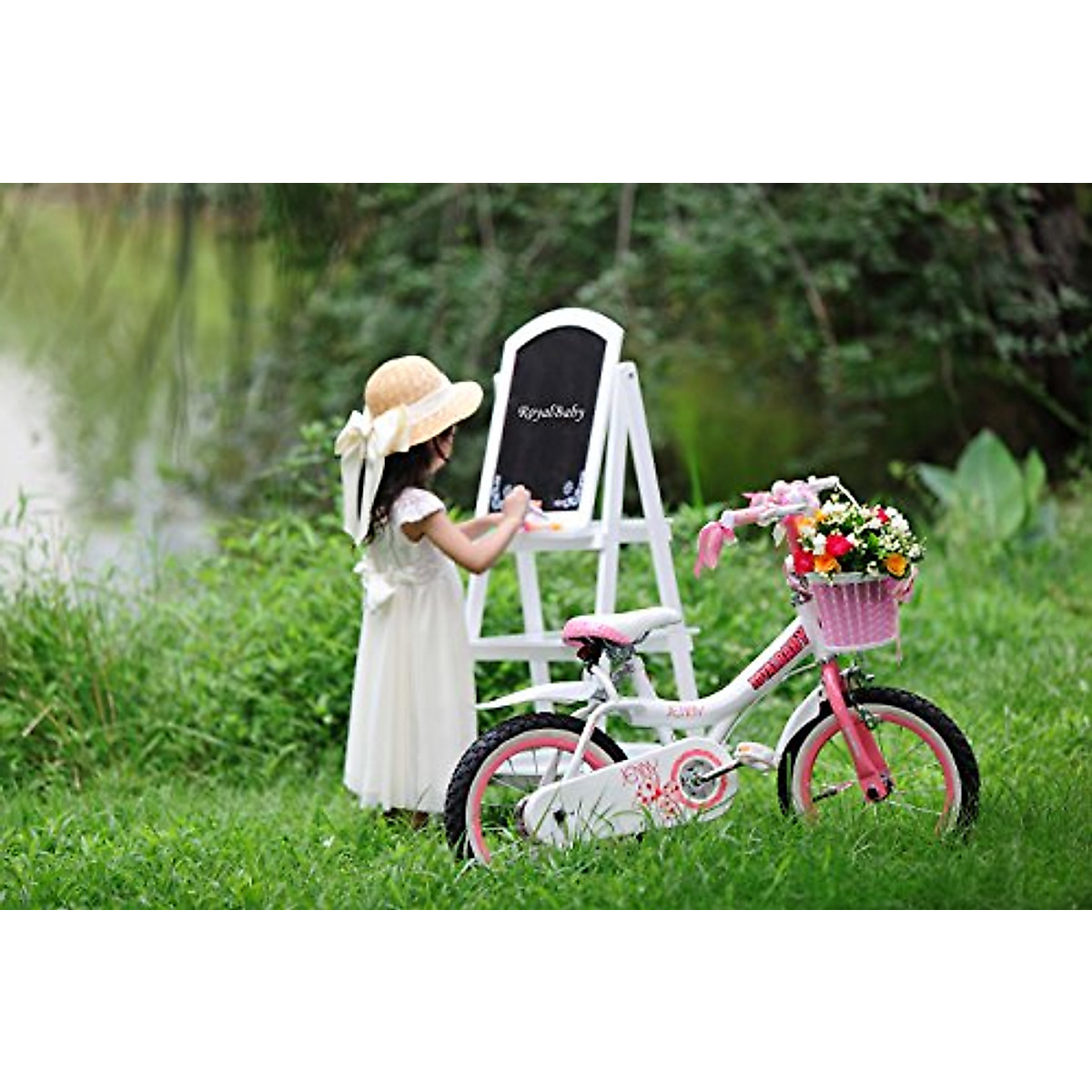 RoyalBaby Jenny Princess 20 Inch Kids Bike with Enclosed Chain Guard, Kickstand, Basket, Bell and Tool Kit for Ages 7 and Above, Pink EL