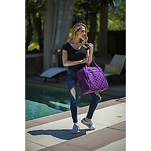 Rockland Melrose Upright Wheeled Underseater Carry-On Luggage, Purple, 15-Inch