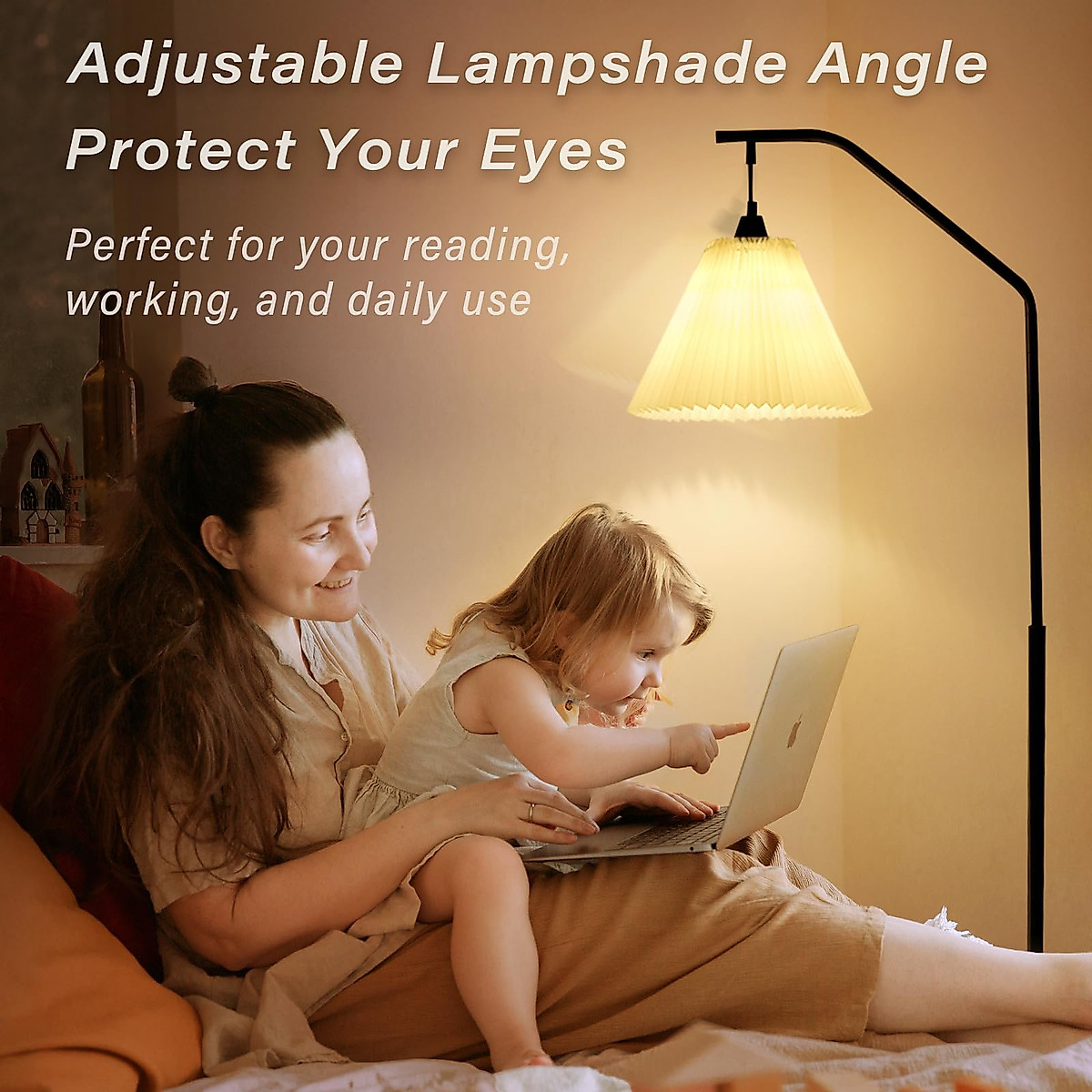 ArtCredit Arc Floor Lamp - 68.23in, Stylish Standing Lamp with Foot Switch, Lamps for Living Room, Bedroom, Office - 9W 2700K LED Bulb Included (Black)