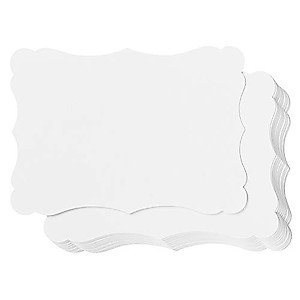 50 Pack Blank Kraft Cards Cardstock Thick Paper Brown Greeting Cards for DIY Gift Card Menus, Baby Shower and Wedding Invitations (5x7IN, White)
