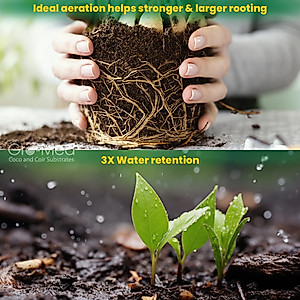 Gro-Med Organic Coconut Coir Brick Expands Upto 10 Quarts - Best for Gardening, Seed Starter, Potting Soil Mix - 1.4 lb Compressed Coir for Flowers, Herbs, Vegetables - OMRI Listed Low EC Balanced pH