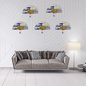 Hand Fan Pocket Fan Tassel Folding Fan Retro Bamboo Handle Fan Summer Party Dancing Wedding Vintage Style