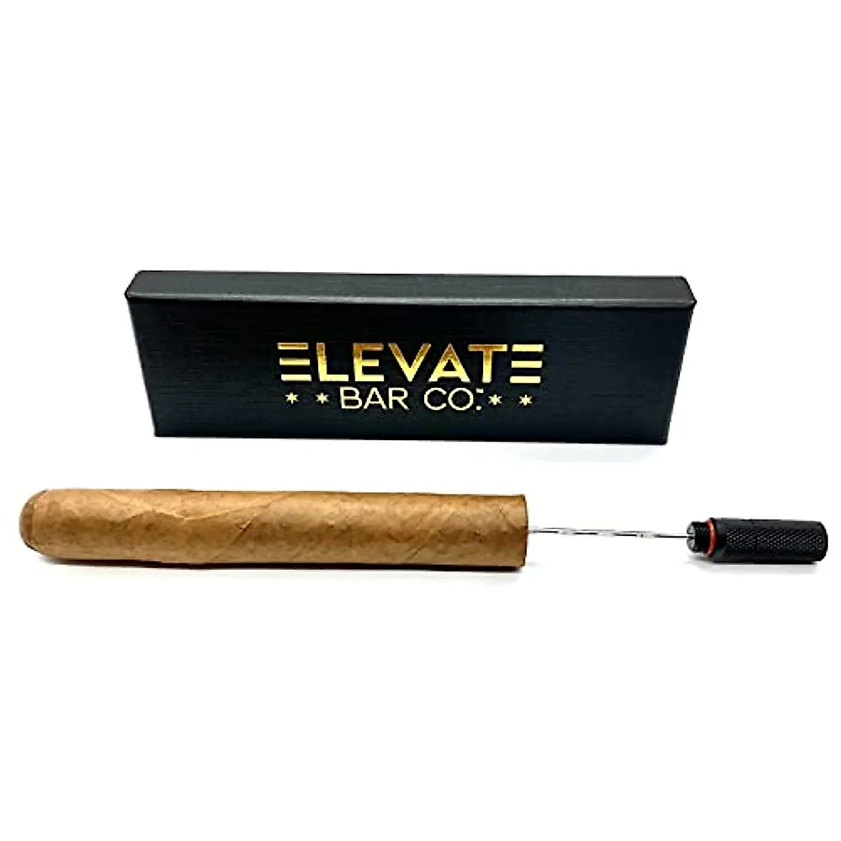 Elevate Bar Co.™ Heavy Duty 4-in-1 Cigar Punch Tool, Dual Size Punch (20 – 70 Gauge Cigar), Enhance Draw Pick Tool, and 2-Prong Nubber