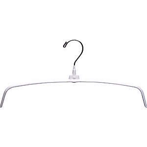 White Rubberized Ultra-Thin Metal Hangers, Space Saving Arched Top Hangers with Vinyl Non-Slip Coating & Chrome Hook (Set of 100) by The Great American Hanger Company