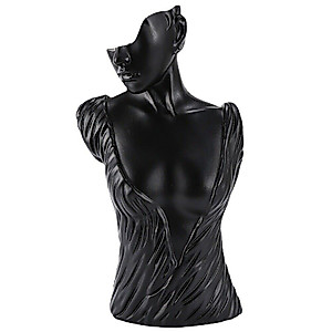Head Mannequin Bust Stand for Jewelry Necklace Earring Display Rack Holder 25x13x11cm (Black)