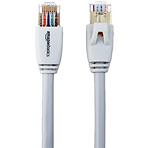 Amazon Basics RJ45 Cat7 Network Ethernet Patch Cable - 25 Feet, Light Gray