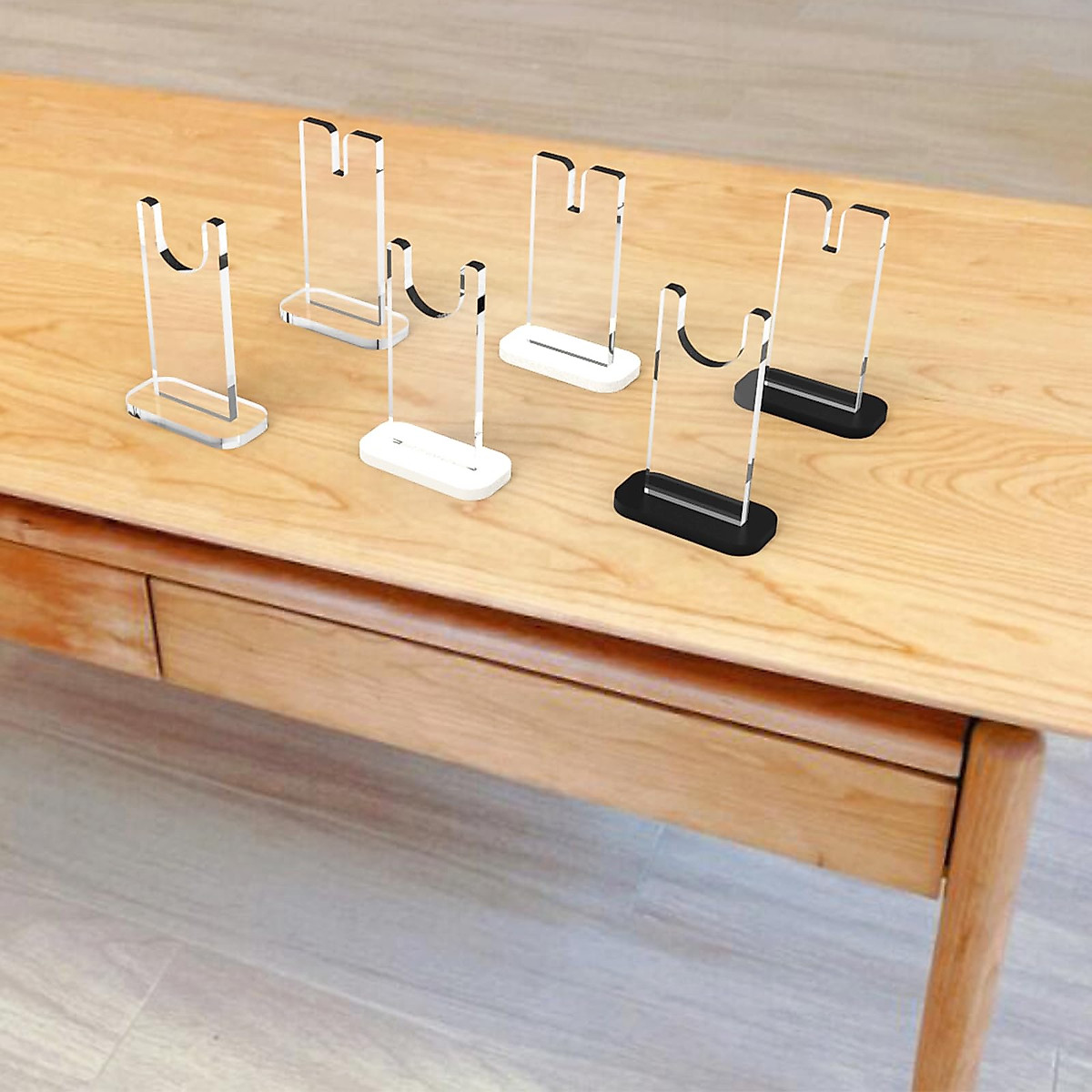 LITAITAI 4Pcs Knife Display Stand ,Acrylic Knife Holder Collector ,Knives Extendable blade holder, Single Knife Holder for Home Decor (clear bottom)