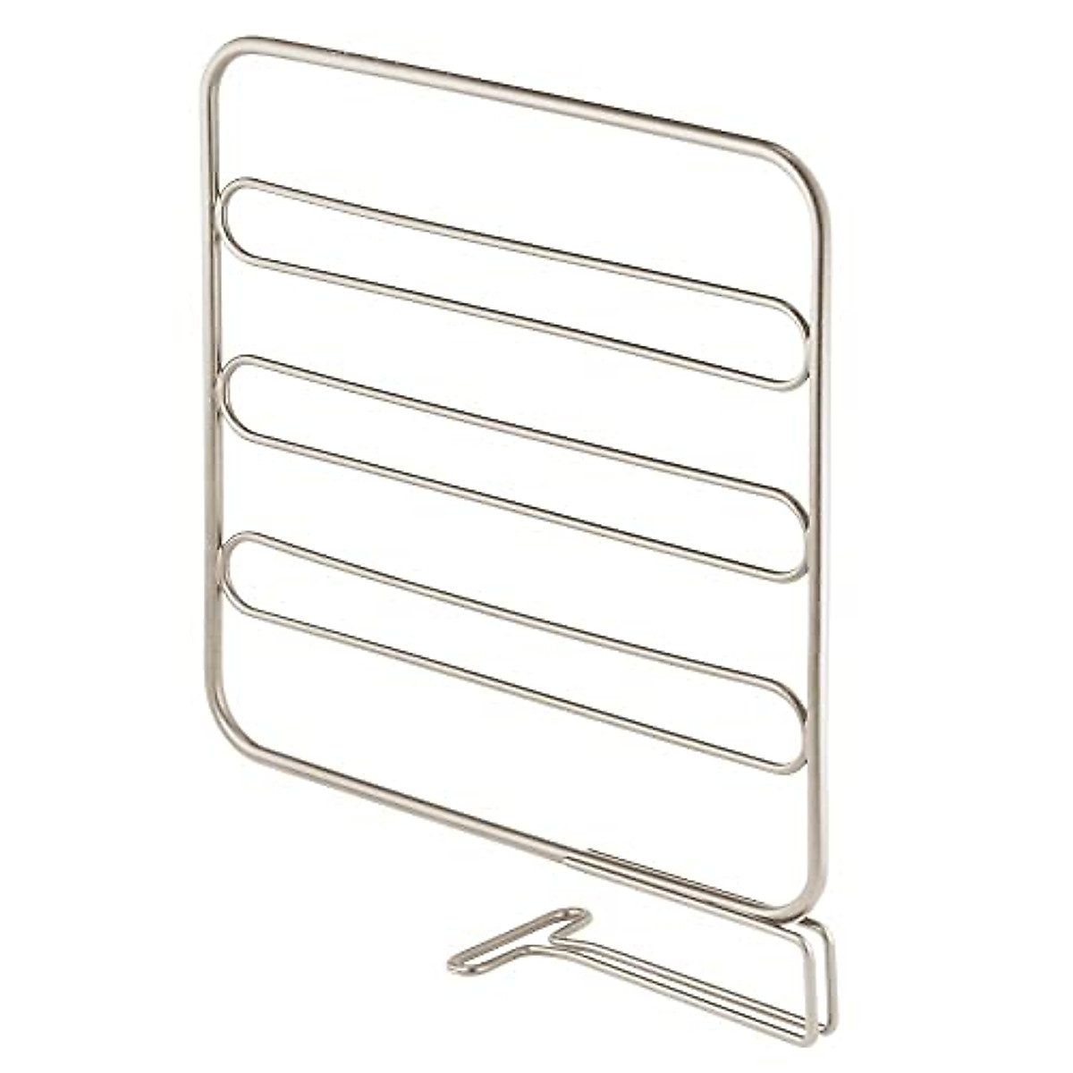 mDesign Versatile Metal Wire Closet Shelf Divider and Separator for Storage and Organization in Bedroom, Bathroom, Kitchen and Office Shelves - Easy Install - 4 Pack - Satin