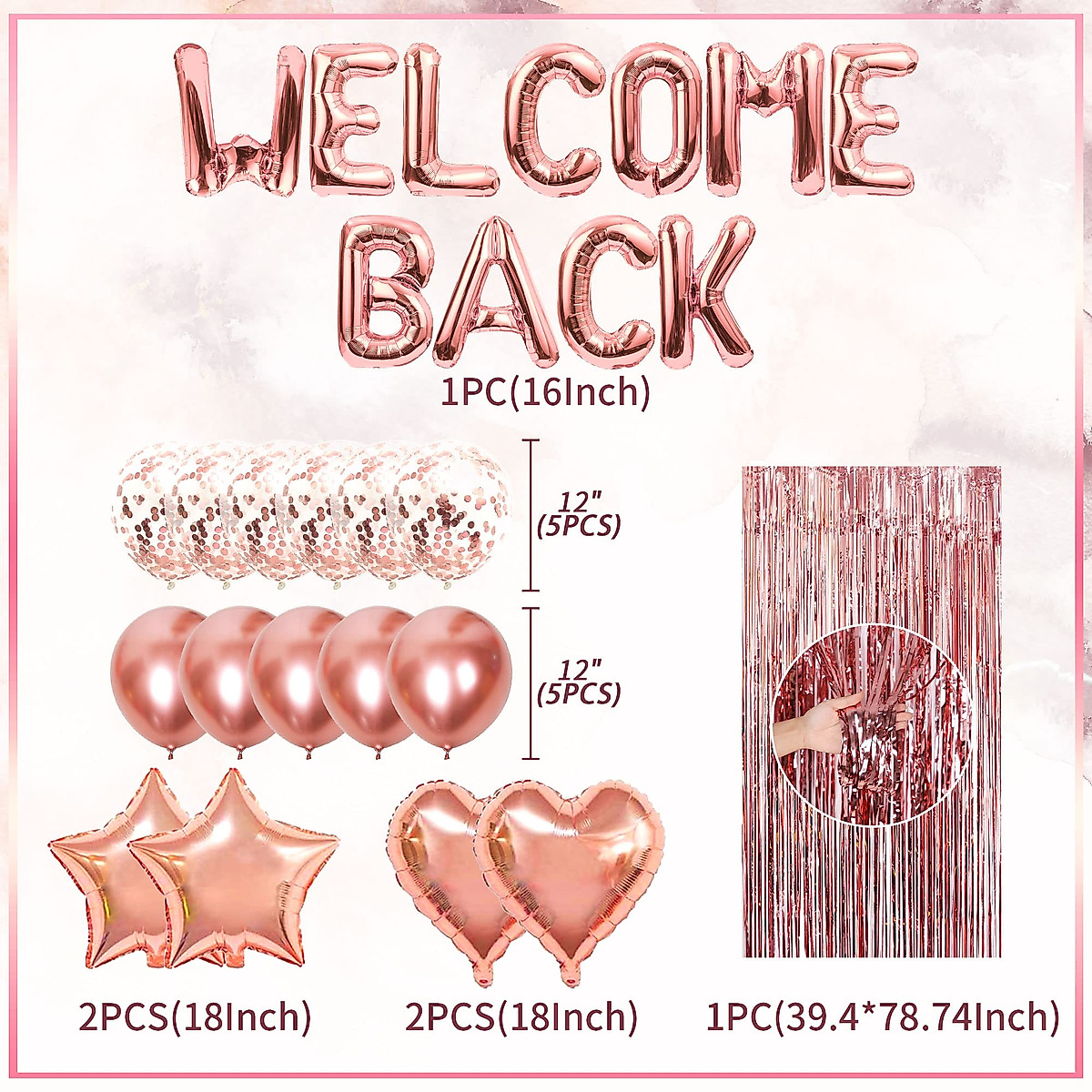 16 PCS Welcome Back Banner Balloons Welcome Back Office Decoration Welcome Back Banner Homecoming Party Moving Party Welcome Party Decoration