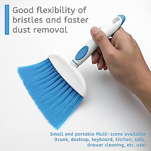 Broom Dustpan Brush Small Dust pan : Mini Broom and Dustpan Set Small Dust pan and Brush Set Whisk Broom and Dustpan Set Small Broom and Dust pan Set Small Dust pan for Desk, Home,Tent (Blue 2pcs)