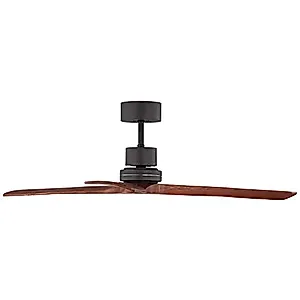 Casa Vieja 52" Delta-Wing Rustic Farmhouse 3 Blade Indoor Outdoor Ceiling Fan with Remote Oil Rubbed Bronze Walnut Solid Wood Damp Rated for Patio Exterior House Home Porch Gazebo Garage