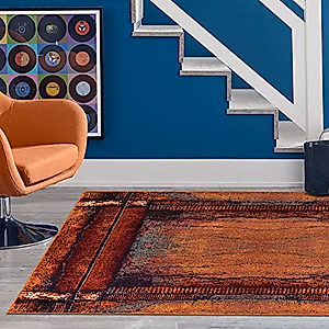 Rugs.com Hyacinth Collection Rug – 5' x 8' Orange Medium Rug Perfect for Bedrooms, Dining Rooms, Living Rooms, 5 x 8 Feet