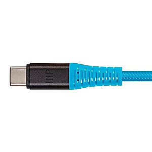 Monoprice Durable USB 2.0 Type-C Charge and Sync Kevlar Reinforced Nylon-Braid Cable - 3 Feet - Blue | 5A/100W, Aluminum Connectors - AtlasFlex Series