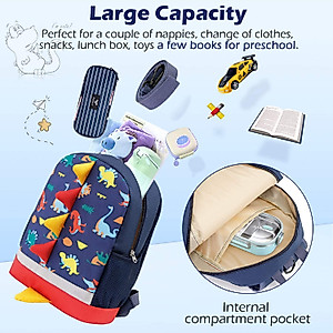 Cosyres Toddler Backpack Dinosaur Preschool for Boys Girls with Leash Chest Strap,Toddler Rucksack Kids School Bag for Boys 3-5 Years 33x10x27cm/13x3.9x10.6in