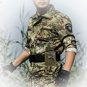 Radio Case Radio Holder Molle Tactical Radio Holster Military Heavy Duty Radios Pouch Bag for Baofeng UV-5R F8HP UV-5R GT-3 UV-82 Two Ways Walkie Talkies Compatible with Bags Packs/Duffels