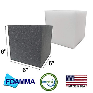 Foamma Charcoal and White Foam Pit Cubes/Blocks 6” x 6” x 6” 20 Pack for Gymnastics, Freerunning and Parkour Courses, Skateboard Parks, BMX, Trampoline Arenas