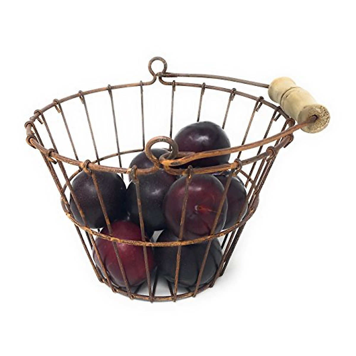 Hearthside Collection Rusty Metal Wire Egg Basket (1)