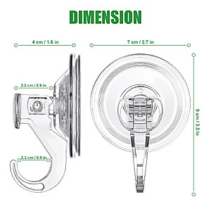 SmilDay Suction Cup Hooks, Heavy Duty Suction Hooks for Wreaths Windows Kitchen, Shower Hooks for Inside Shower Supports 10 lbs (8Packs,Clear)