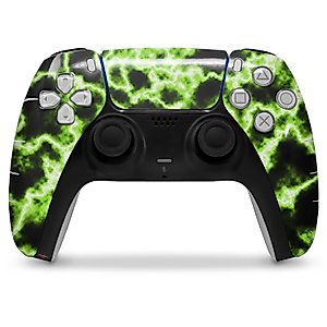 WraptorSkinz Skin Wrap compatible with Sony PS5 DualSense Controller Electrify Green (CONTROLLER NOT INCLUDED)